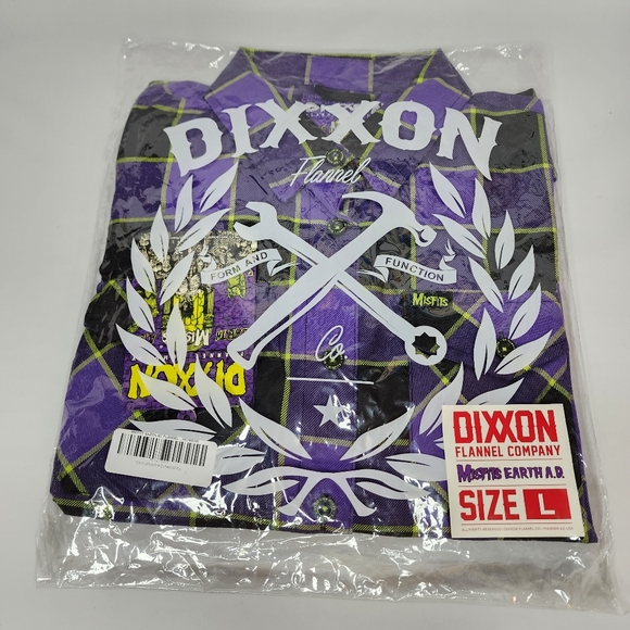 DIXXON | Tops | Dixxon X Misfits Earth Ad Flannel Shirt Collab Womens ...